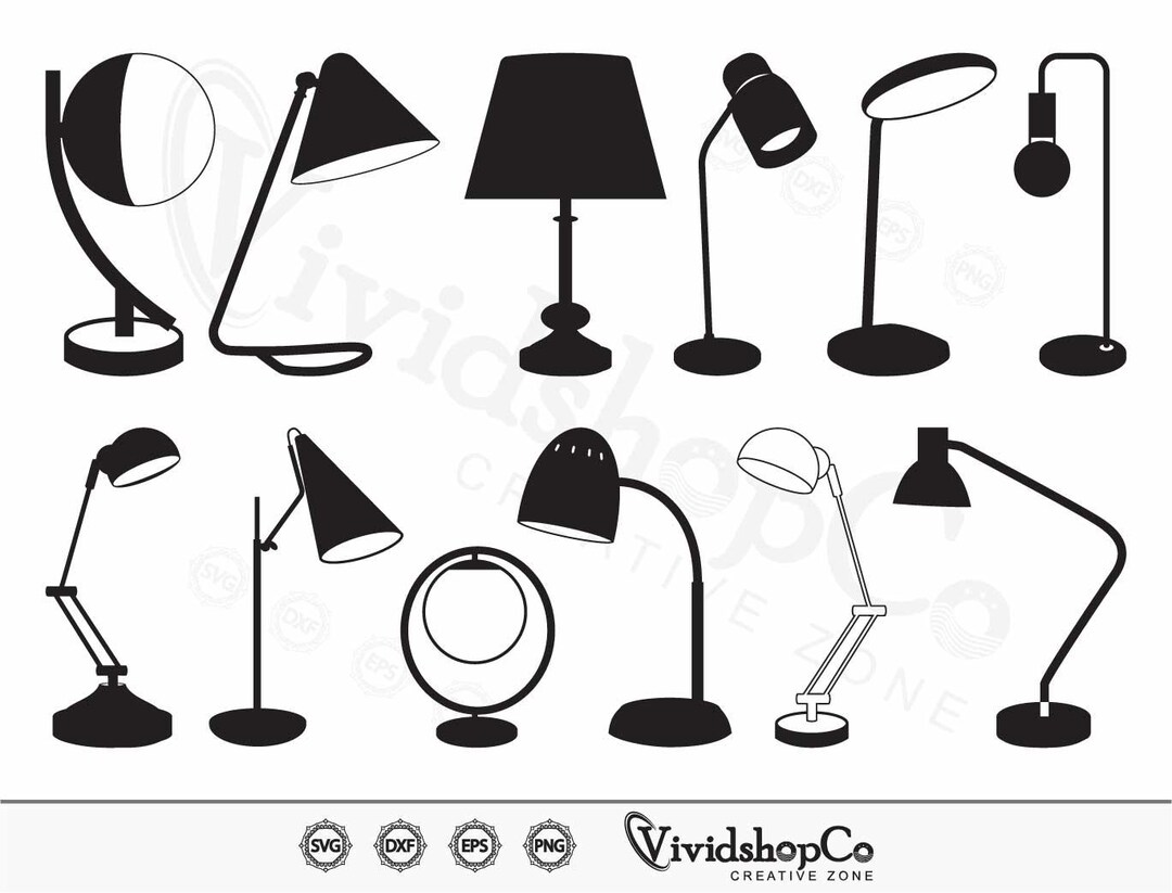 Desk Lamp SVG, Table Lamp Svg, Lamp Svg, Street Light Svg, Library Lamps Svg, Clipart, Cut Files ...
