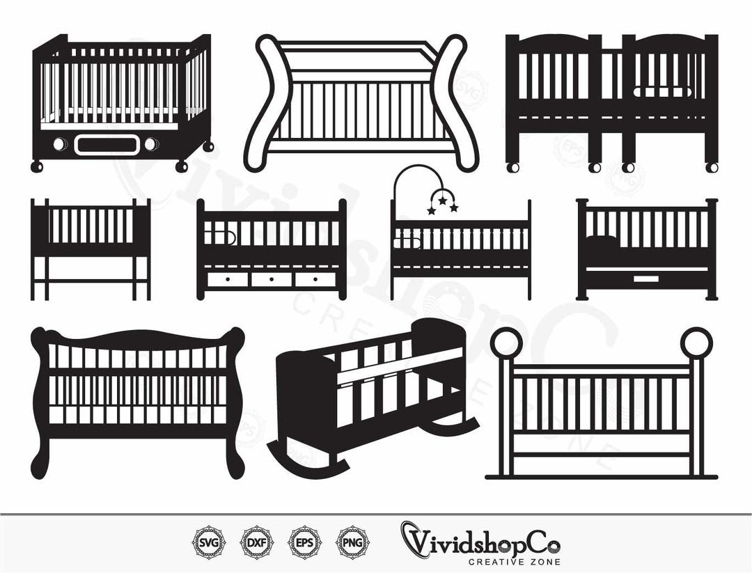 Baby Crib SVG, Baby Svg, Bassinet Svg, Child Svg, Crib Svg, Clipart ...