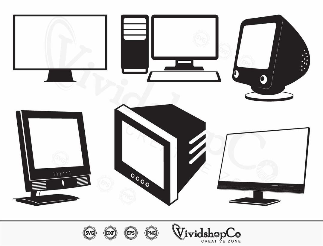 Computer Monitor SVG, Computer Svg, Monitor Svg, Clipart, Cut Files for ...