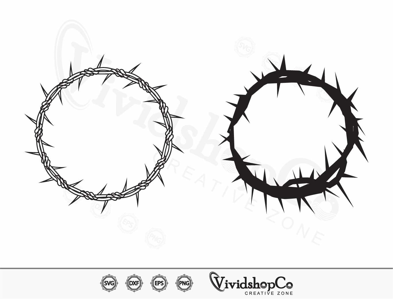 Crown Thorns SVG, Thorns Svg, Crown Thorns Vector, Silhouette, Cricut ...