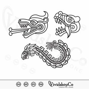 Quetzalcoatl SVG, Huitzilopochtli Svg, Aztec Svg, Clipart, Cut Files ...