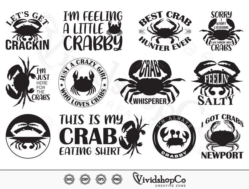 Crab SVG, Sea Animals Svg, Ocean Svg, Summer Svg, Beach Svg, Clipart ...
