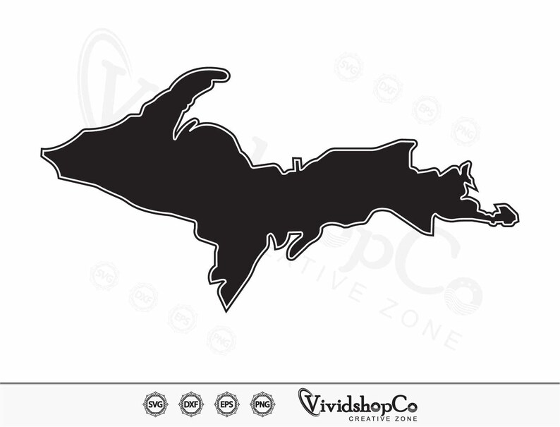 Michigan Upper Peninsula Map SVG, Michigan Map SVG, Michigan Upper Svg ...