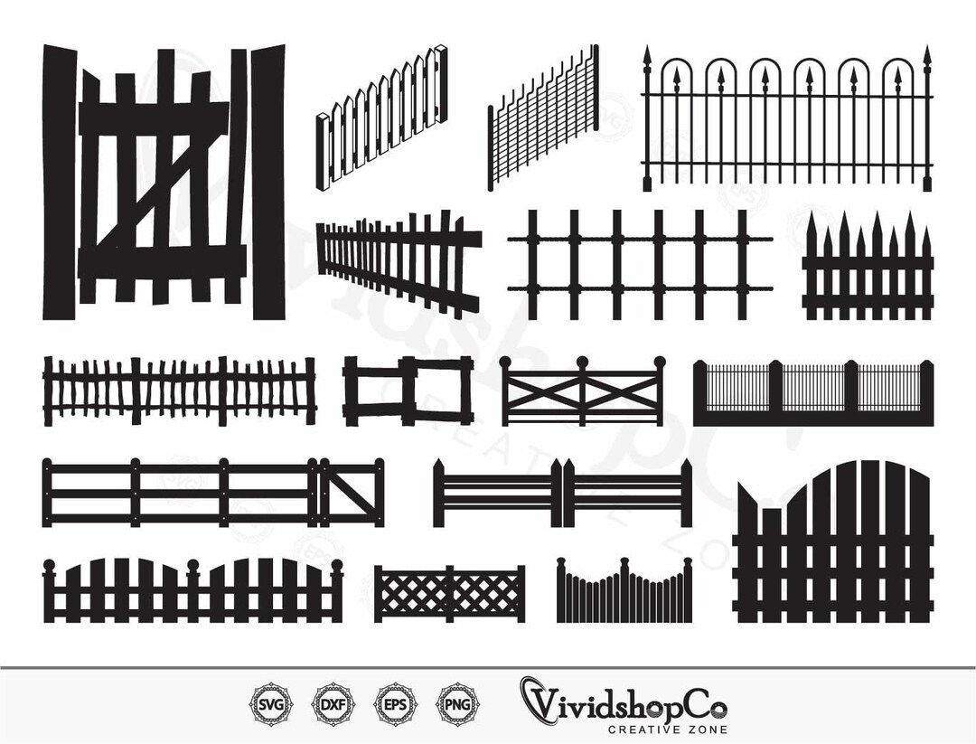 Fence SVG, Picket Fence Svg, Wooden Fence, Board Fence Svg, Clipart ...