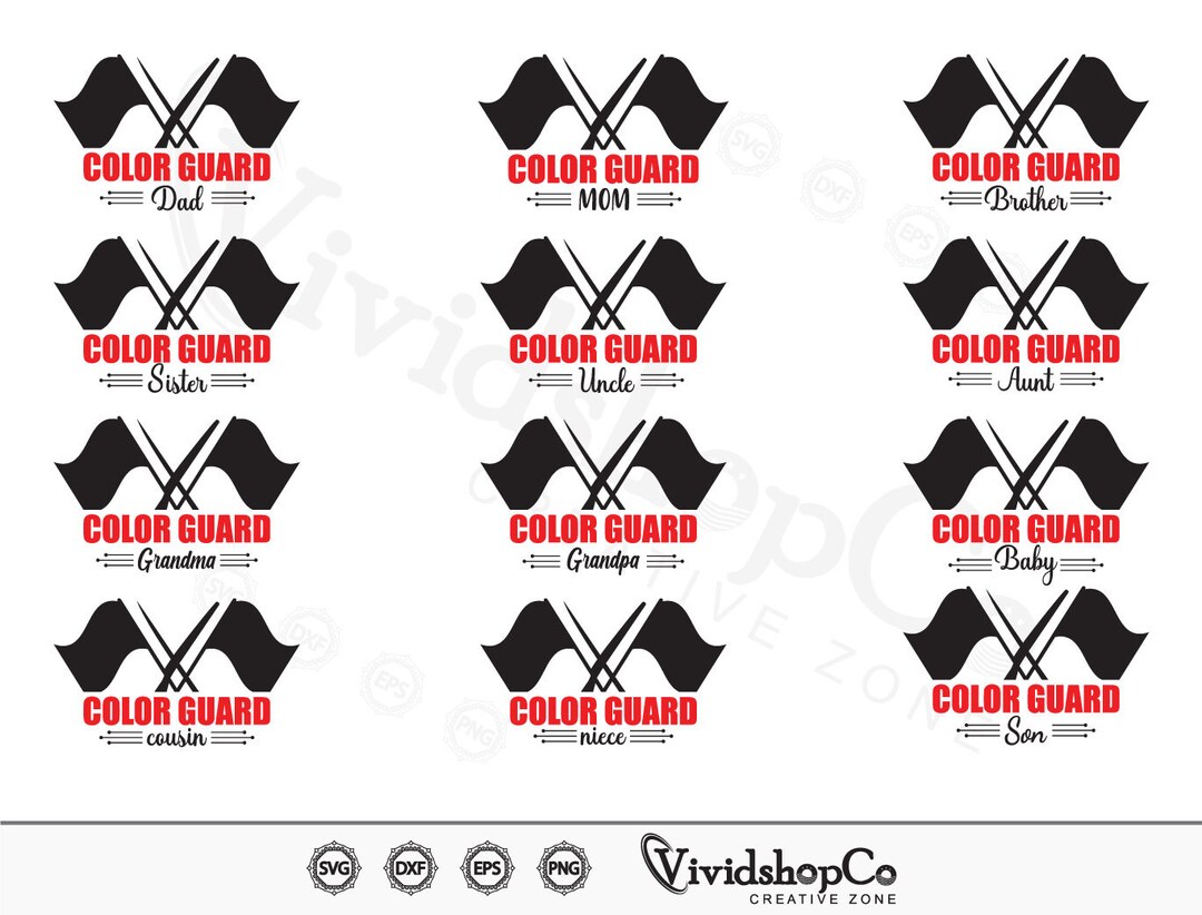 Color Guard Svg, Clipart, Cut Files for Silhouette, Files for Cricut ...