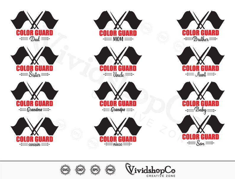 Color Guard Svg Clipart Cut Files for Silhouette Files for - Etsy
