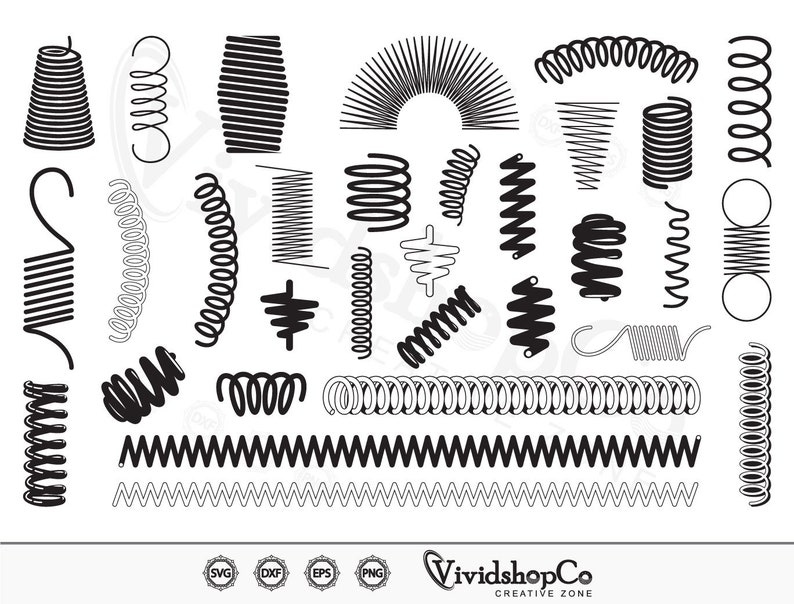 Coiled Spring SVG Coiled Svg Springs Svg Metal Spring Svg - Etsy