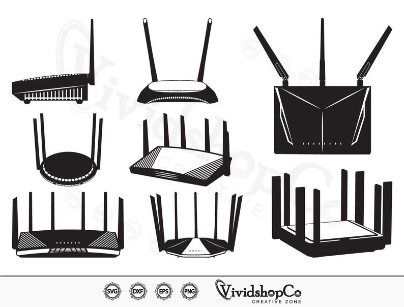Wifi Router SVG, Router Svg, Clipart, Cut Files for Silhouette, Files ...