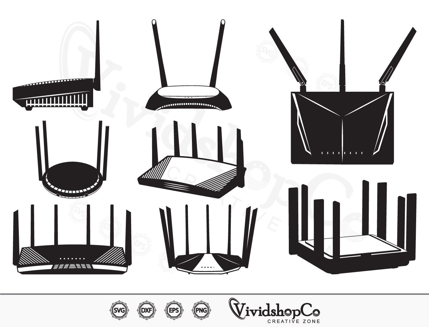 Wifi Router SVG, Router Svg, Clipart, Cut Files for Silhouette, Files ...