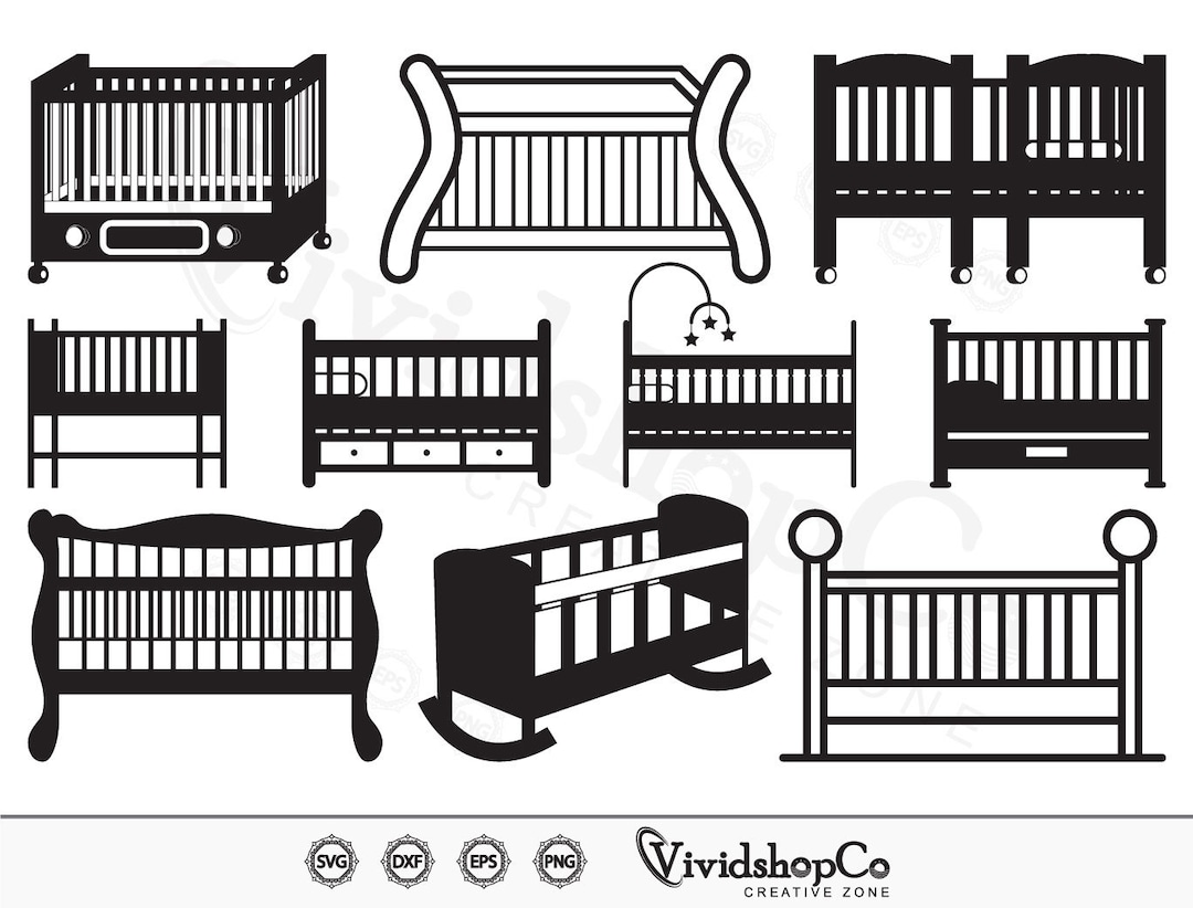 Baby Crib SVG, Baby Svg, Bassinet Svg, Child Svg, Crib Svg, Clipart ...