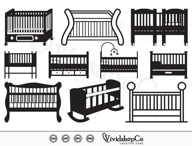 Baby Crib SVG, Baby Svg, Bassinet Svg, Child Svg, Crib Svg, Clipart ...
