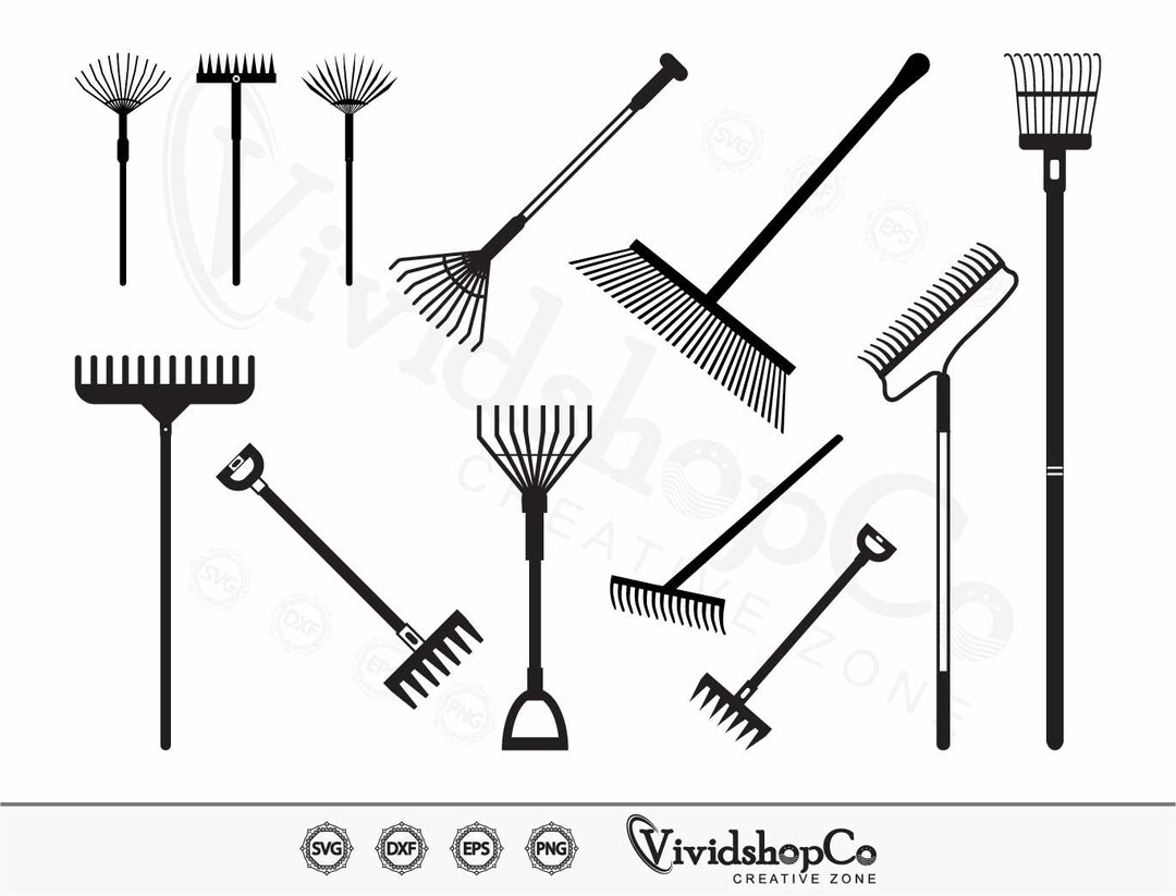 Garden Rake SVG, Rake Svg, Garden Tools Svg, Vector, Silhouette, Cricut ...