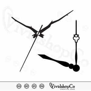 Clock Hands SVG, Clock Hands Vector, Silhouette, Cricut File, Clipart ...