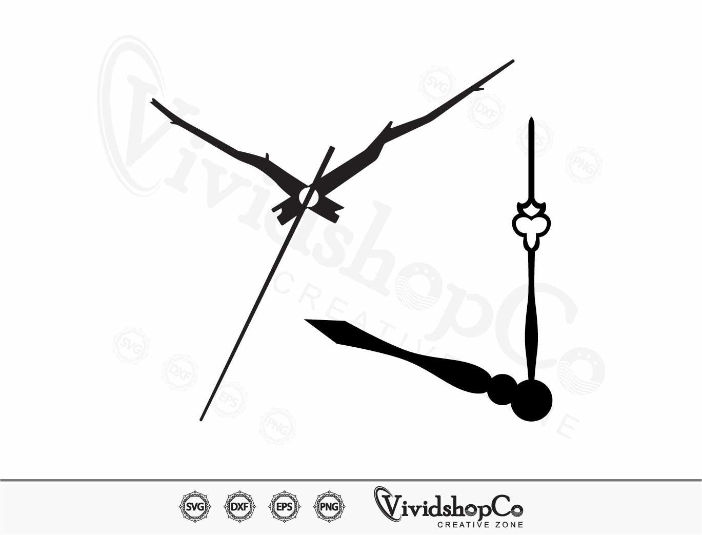 Clock Hands SVG, Clock Hands Vector, Silhouette, Cricut File, Clipart ...