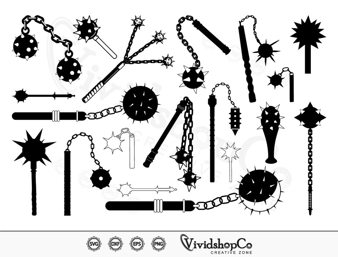 Medieval Mace SVG, Mace Svg, Medieval Weapon Svg, Clipart, Cut Files ...