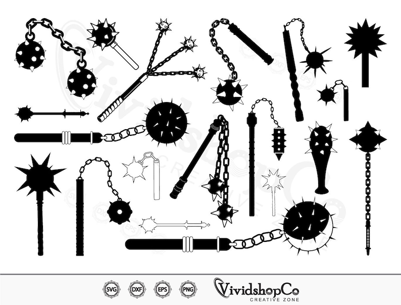 Medieval Mace SVG, Mace Svg, Medieval Weapon Svg, Clipart, Cut Files ...