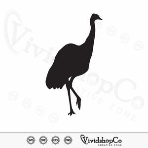 Emu SVG, Vogel svg, Tier svg, Clipart, Schnittdateien für Silhouette ...