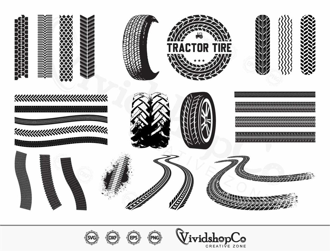 Tire Track Svg, Tire Tread Svg, Clipart, Cut Files for Silhouette ...
