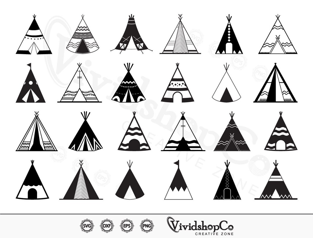Tipi Svg, Tipi Tent Svg, Tepee Svg, Indian Teepee Svg, Clipart, Cut ...