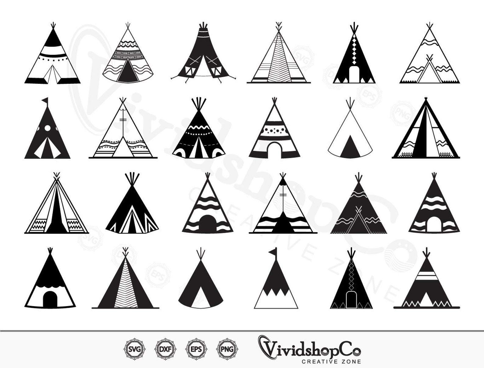 Tipi Svg, Tipi Tent Svg, Tepee Svg, Indian Teepee Svg, Clipart, Cut ...