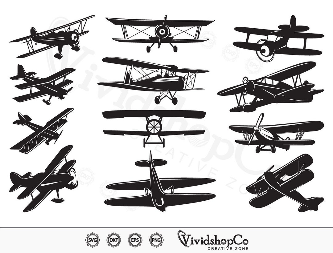 Biplane SVG, Fly Svg, Propeller Plane Svg, Aircraft Svg, Airplan Svg ...