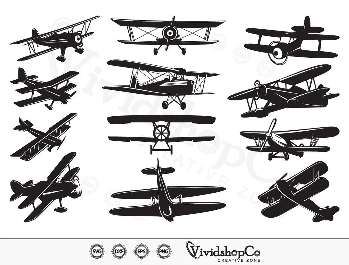 Biplane SVG Fly Svg Propeller Plane Svg Aircraft Svg - Etsy