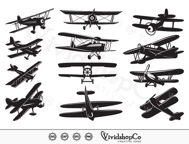 Biplane SVG Fly Svg Propeller Plane Svg Aircraft Svg - Etsy