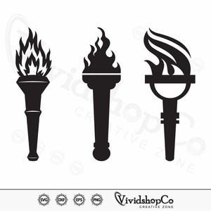 Burning Torch SVG, Torch Svg, Fire Torch Svg, Torch Light Svg, Clipart ...