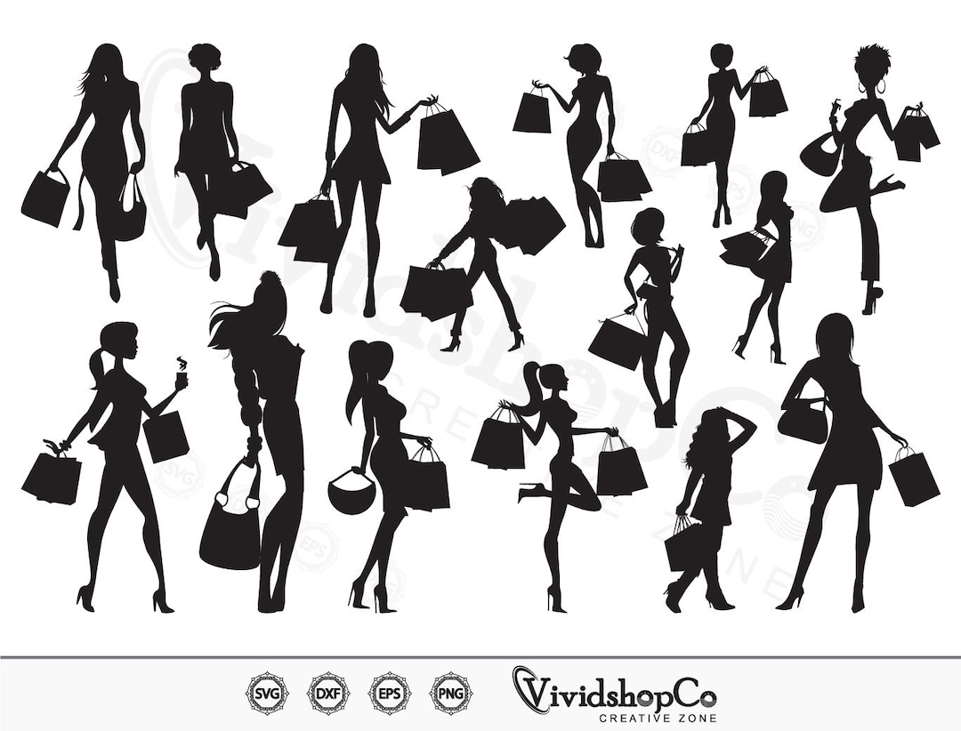 Shopping SVG, Shopping Woman Svg, Shopping Girl Svg, Handbag Svg ...