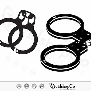 Handcuff SVG Bundle, Handcuff Clipart, Cut File, for Silhouette, Svg ...