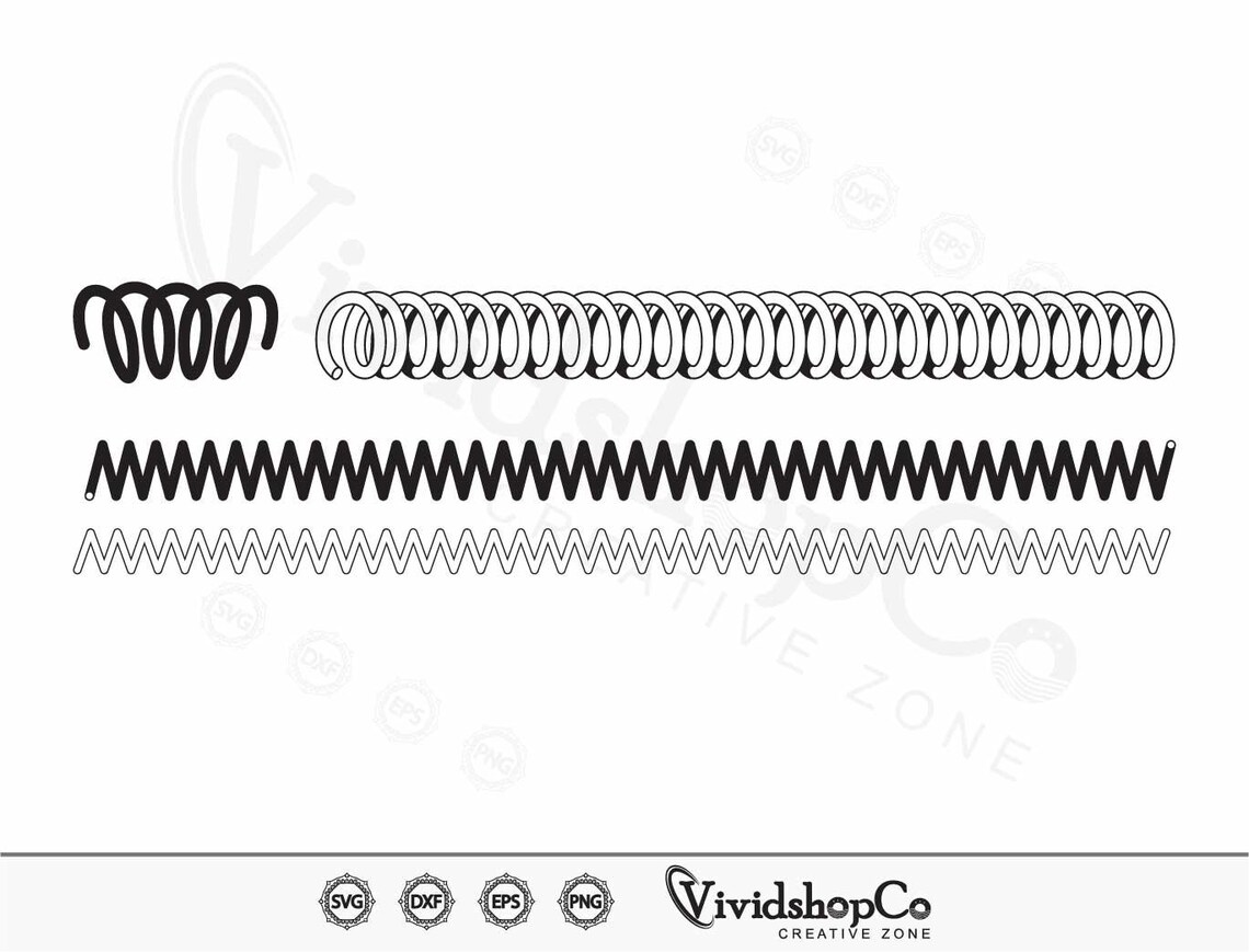 Spiralfeder SVG, Spirale svg, Federn svg, Metallfeder svg, Clipart ...
