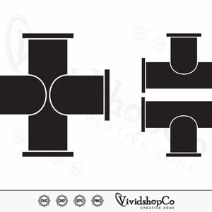Steel Pipe Fittings SVG, Pipe Fittings Svg, Pipe Svg, Clipart, Cut ...