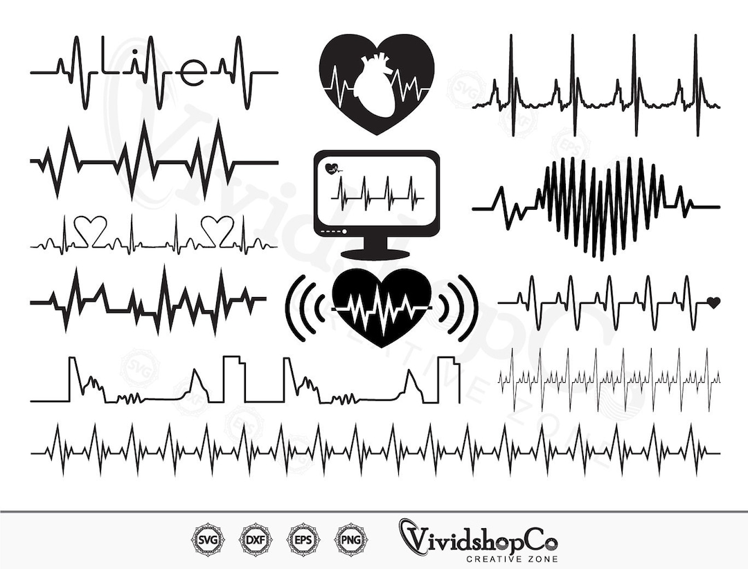 Heartbeat Svg Bundle, Nurse Svg, Clipart, Cut Files for Silhouette ...