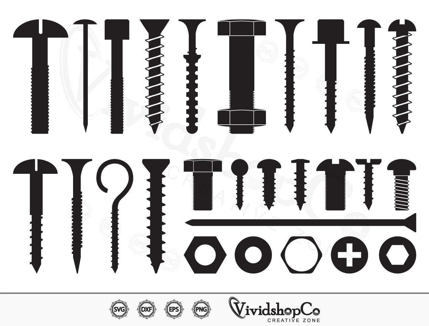 Bolt Screw SVG, Bolt and Nut Svg, Hardware Tool Svg, Bolt Svg, Screw ...