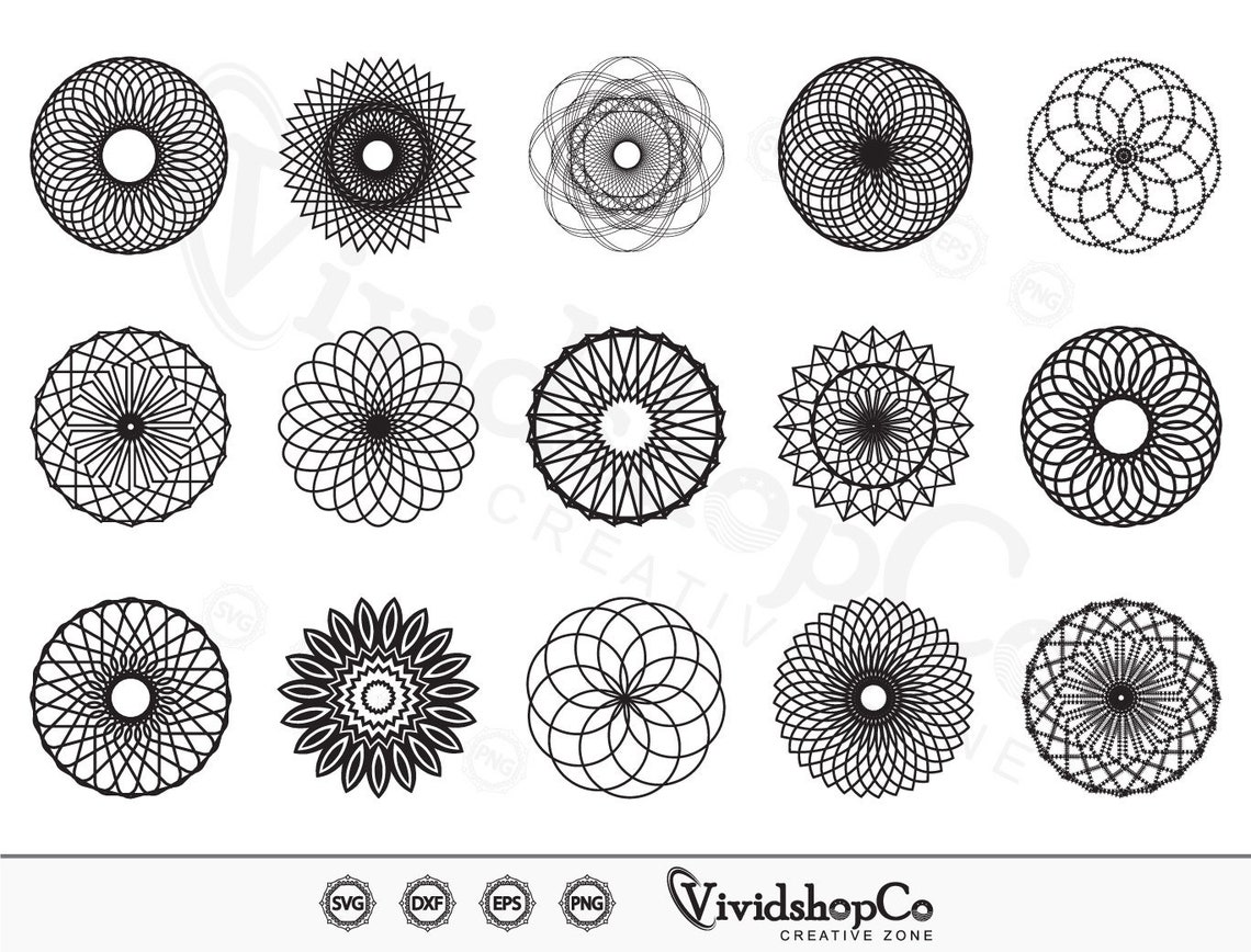 Spirograph SVG, Clipart, Cut Files for Silhouette, Files for Cricut ...
