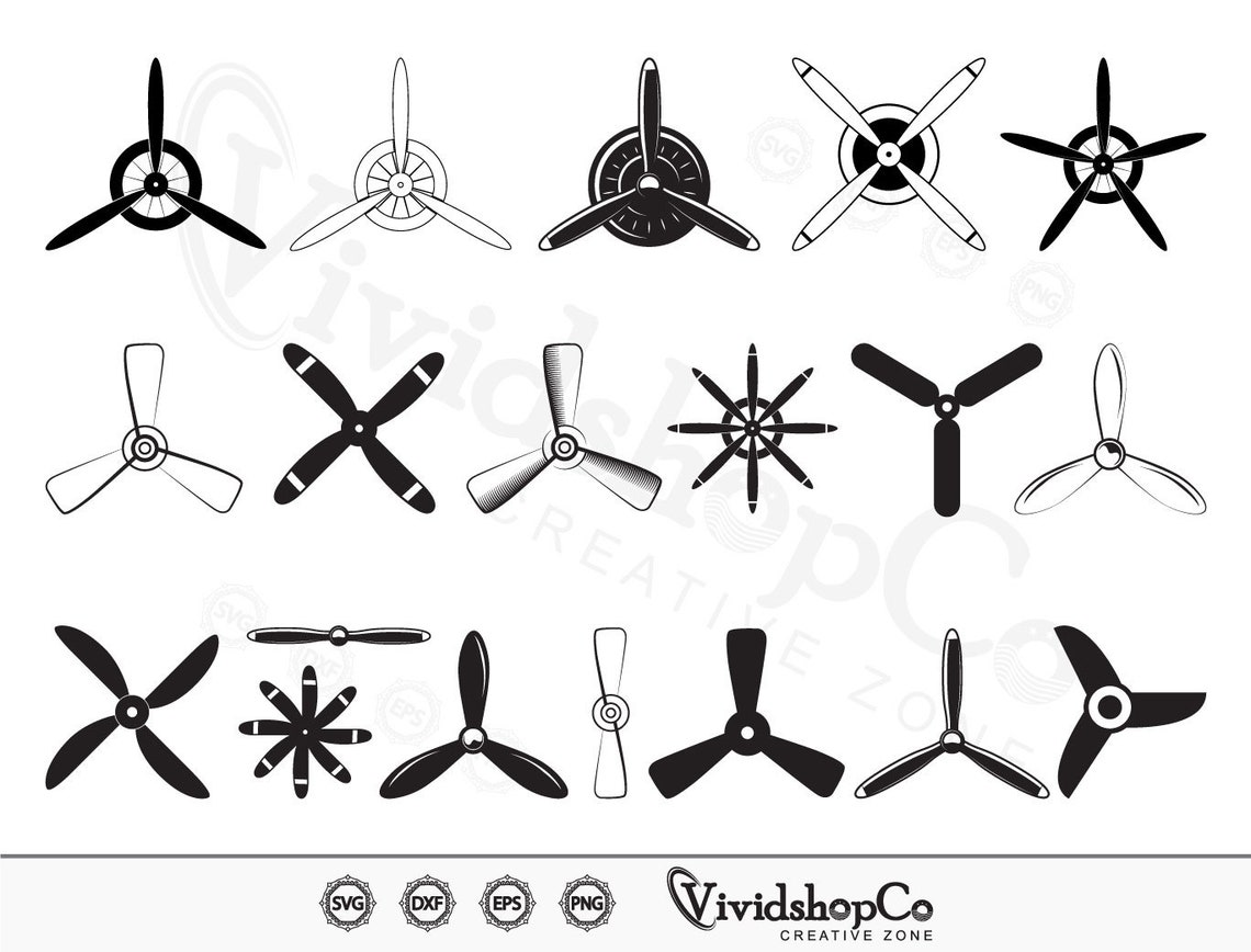 Aircraft Propeller SVG Propeller Svg, Airplane Svg, Flying Svg, Clipart ...
