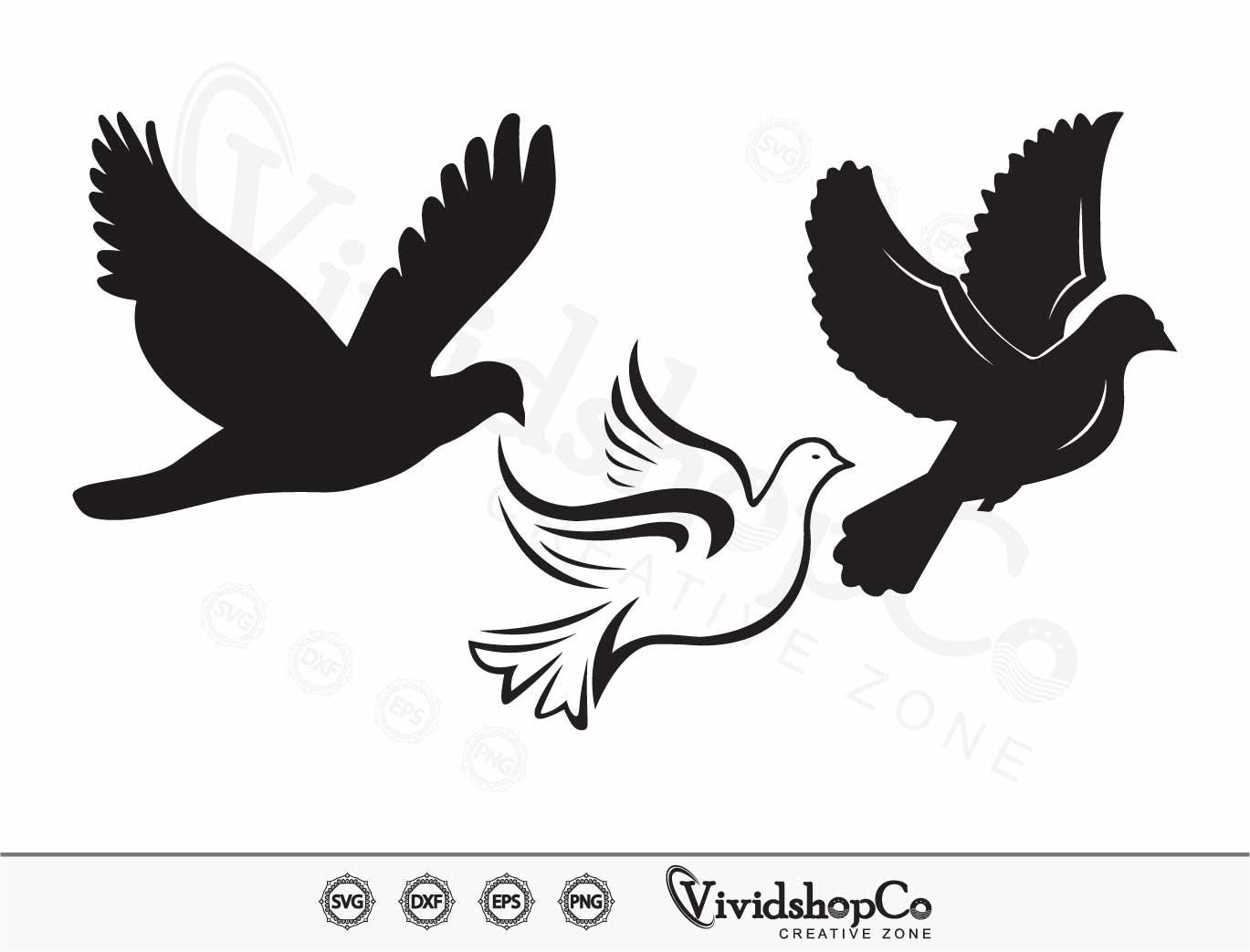 Taube svg, Peace svg, fliegender Vogel svg, Taube svg, Vogel svg ...