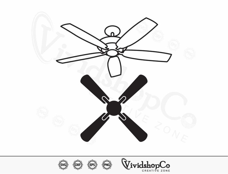 Ceiling Fan SVG, Ceiling Svg, Fan Svg, Ceiling Fan Outline, Clipart ...