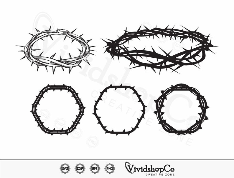 Crown Thorns SVG, Thorns Svg, Crown Thorns Vector, Silhouette, Cricut ...