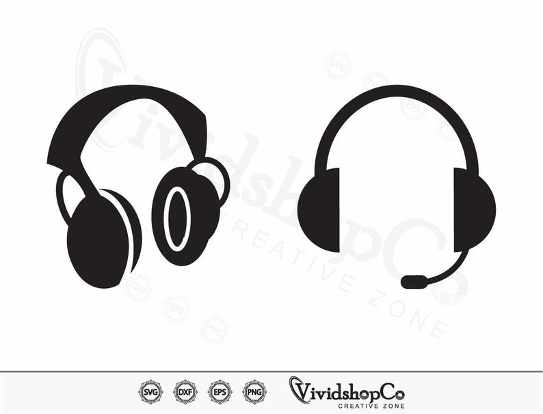Headset Svg, Headphone Svg, DJ Svg, Music Svg, Headset Clipart, Cut ...