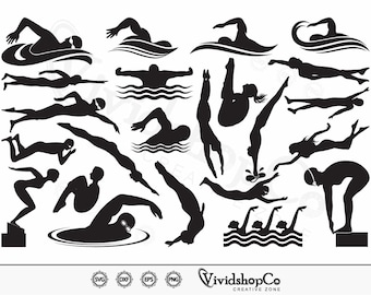 Swimming Svg, Swimmer Svg, Swim Svg, Clipart, Cut Files for Silhouette ...
