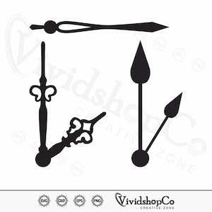Clock Hands SVG, Clock Hands Vector, Silhouette, Cricut File, Clipart ...