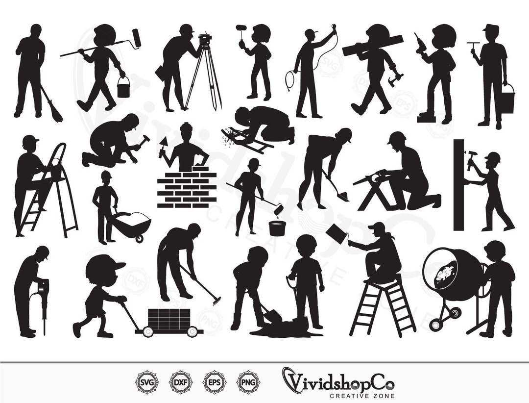 Construction Worker SVG, Worker Svg, Builder Svg, Building Svg, Clipart ...