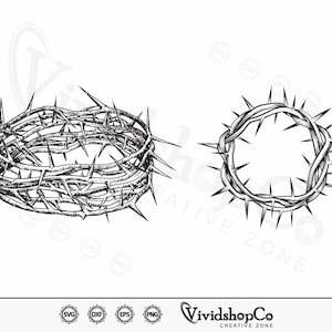 Crown Thorns SVG, Thorns Svg, Crown Thorns Vector, Silhouette, Cricut ...