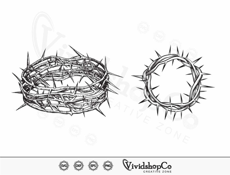 Crown Thorns SVG, Thorns Svg, Crown Thorns Vector, Silhouette, Cricut ...