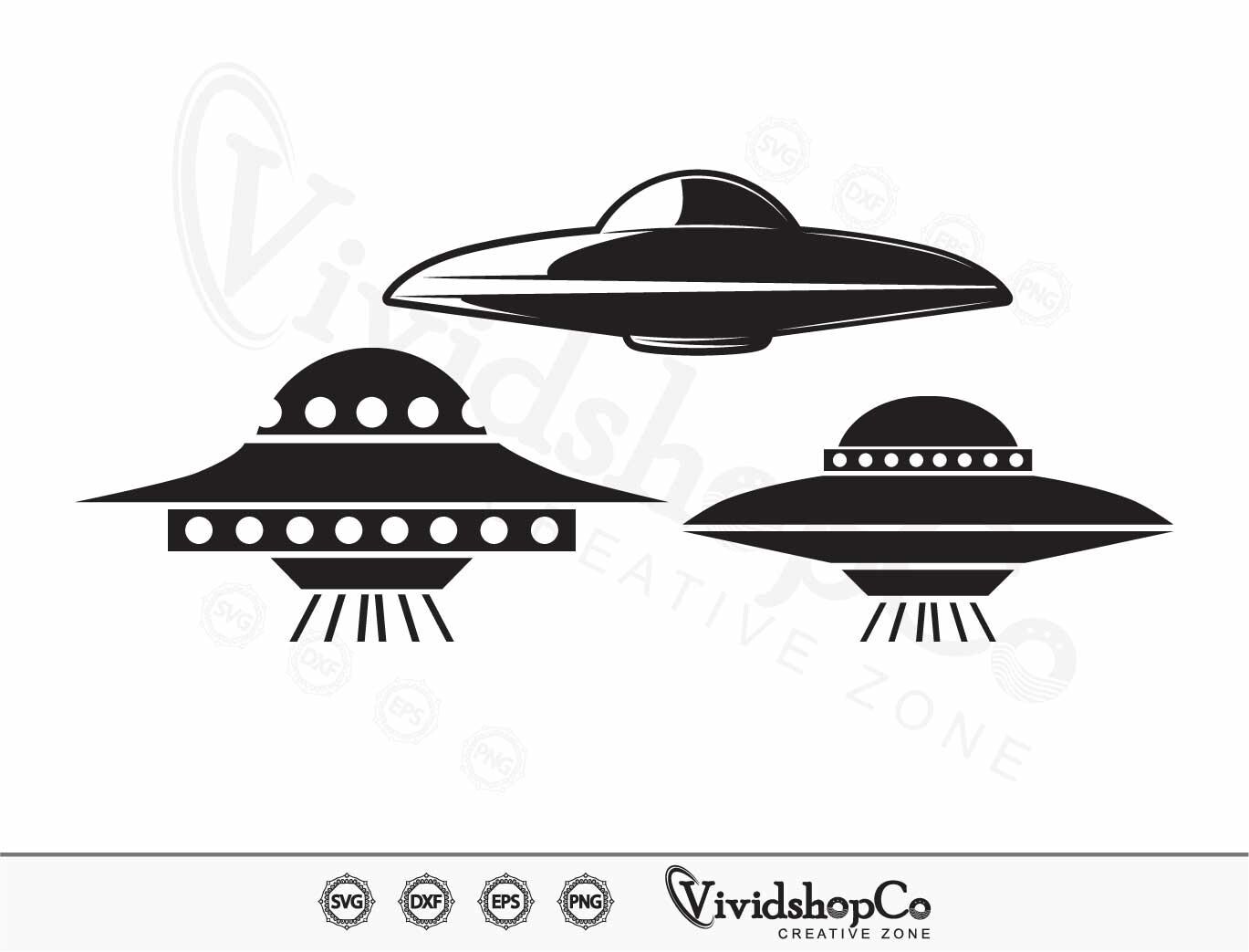 UFO SVG, Space Ship Svg, Alien Svg, Space Svg, Clipart, Cut Files for ...