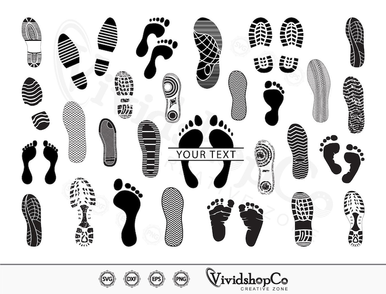 Foot Print Svg Boot Print Svg Shoe Print Svg Baby Footprint - Etsy