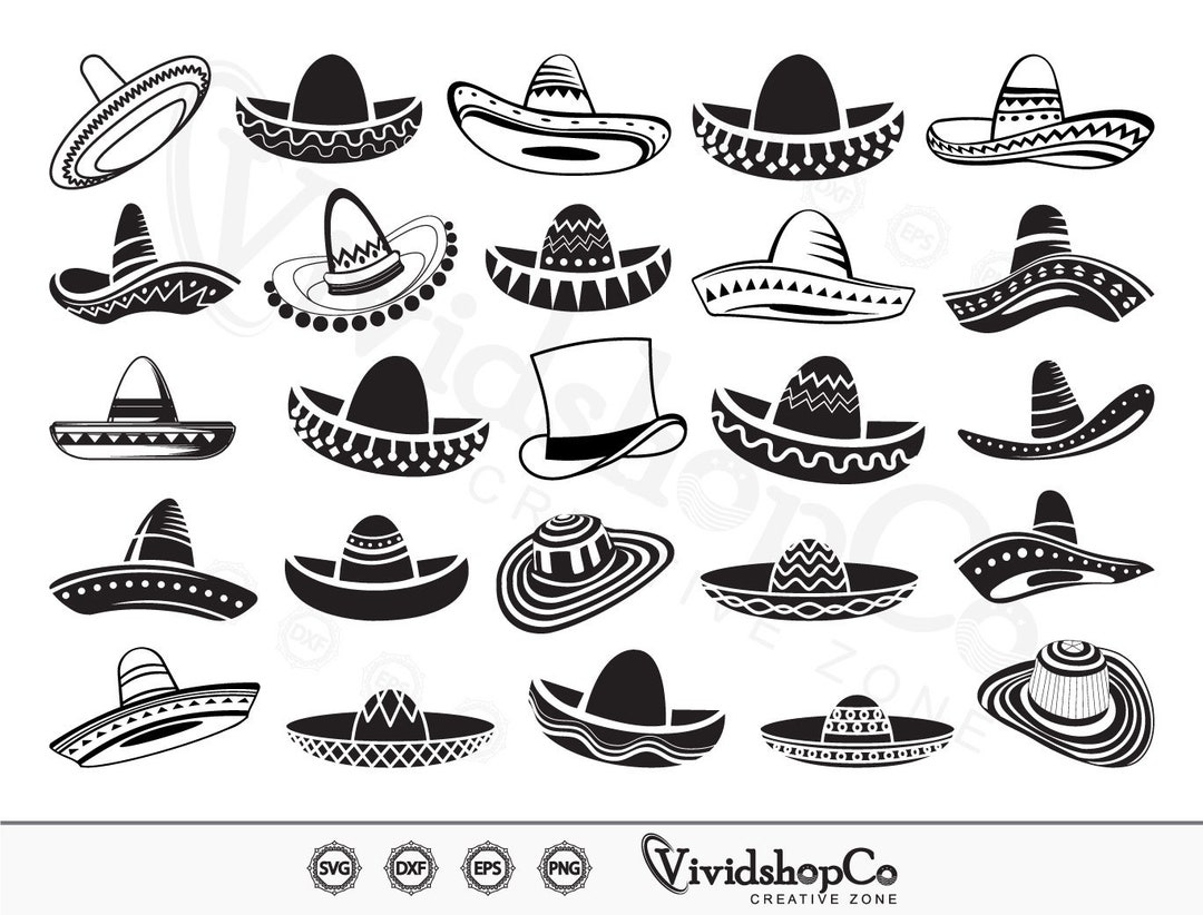 Sombrero SVG, Sombrero Vector, Maxican Fiesta Sombrero, Maxican Hat Svg ...