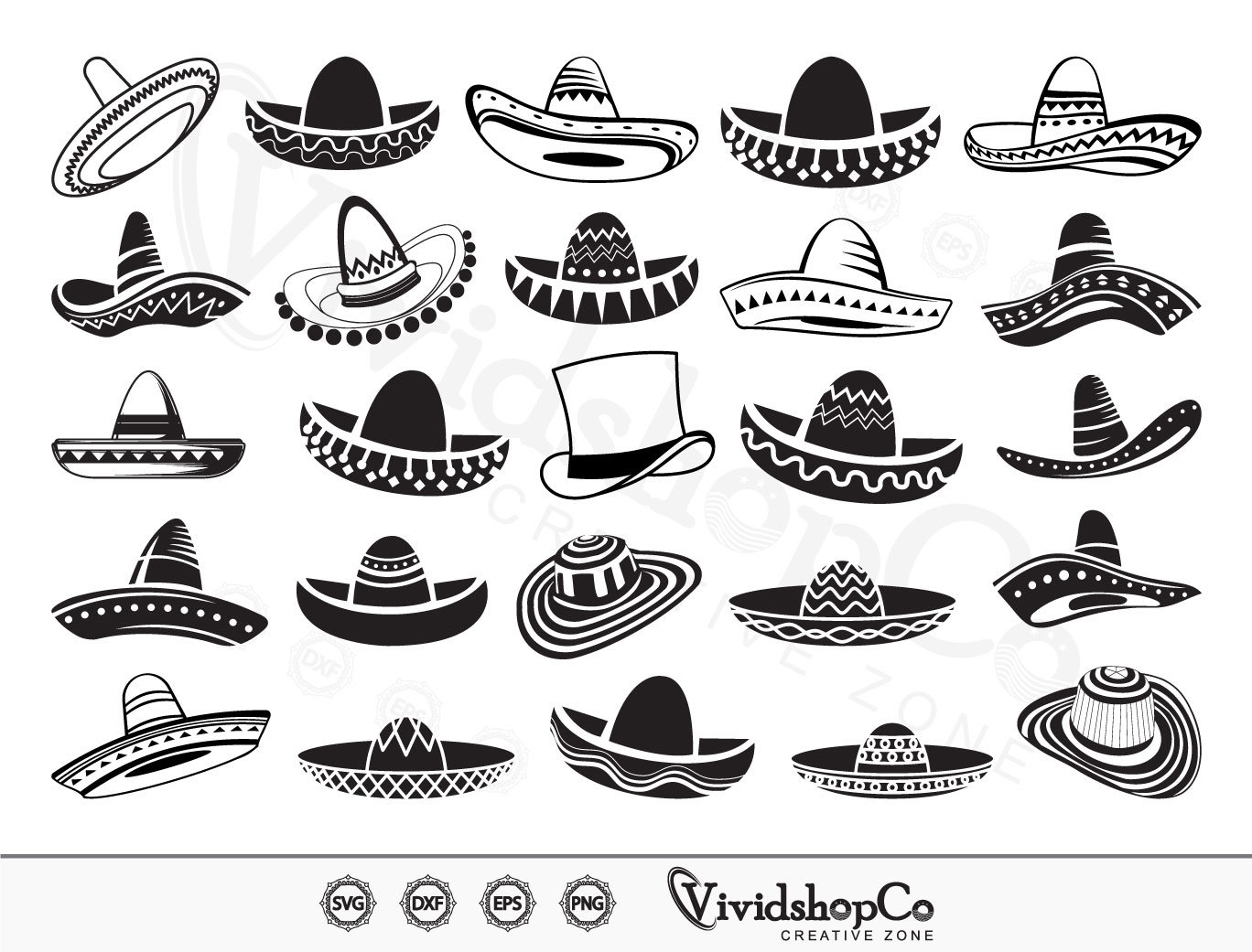 Sombrero SVG Sombrero Vector Maxican Fiesta Sombrero - Etsy