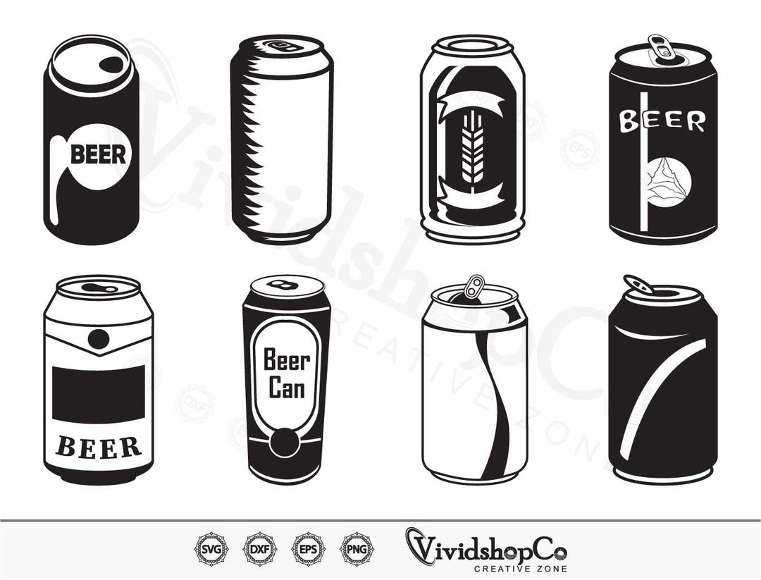 Beer Can SVG, Soda Can Svg, Aluminum Can Svg, Clipart, Cut Files for ...